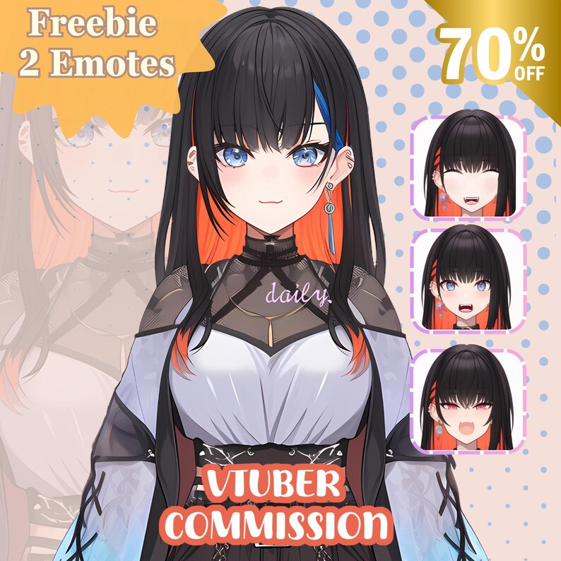 CUSTOM Vtuber Model for Commercial Use Vtuber Design Vtuber Assets ...