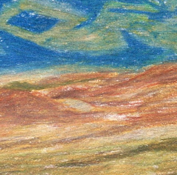 Items similar to Foothills, large pastel landscape drawing on paper on Etsy