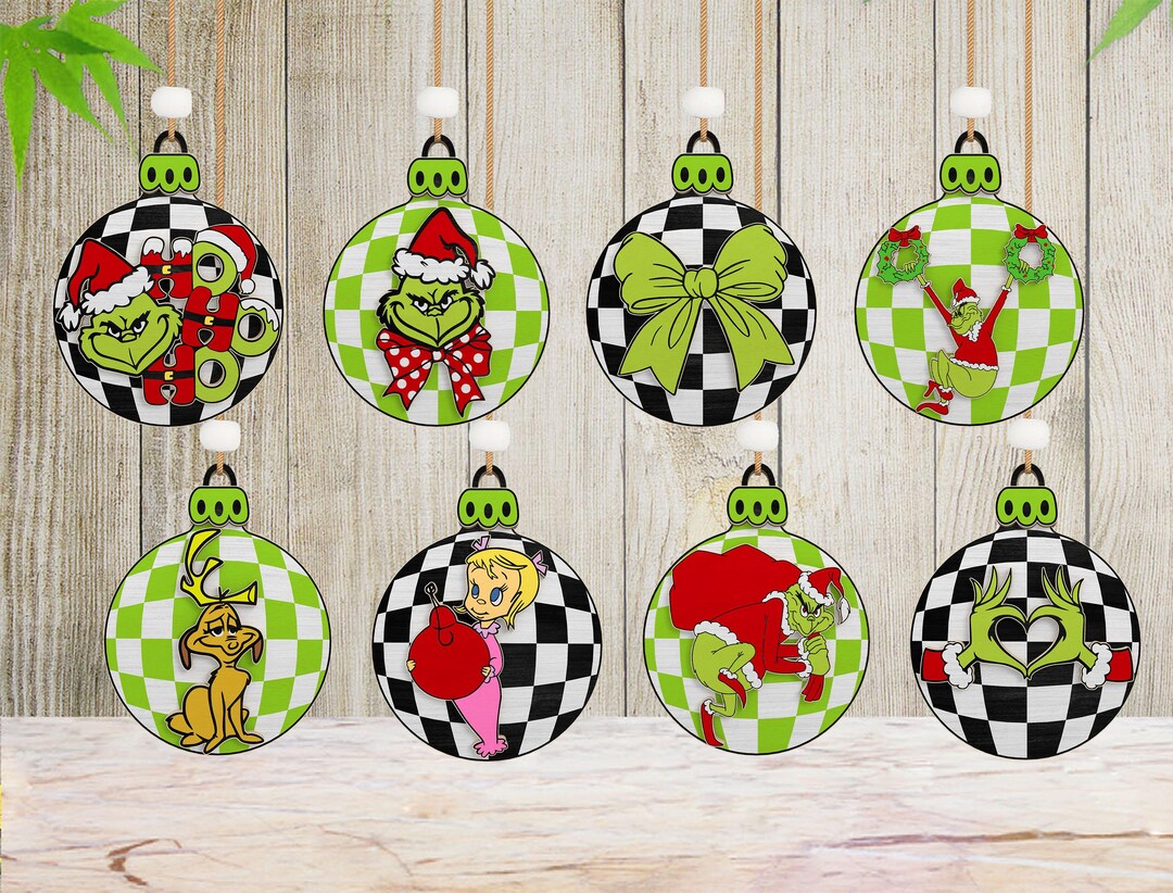 Merry Grinchmas Disco Ball Ornament Svg, Merry Christmas Santa Grinch ...