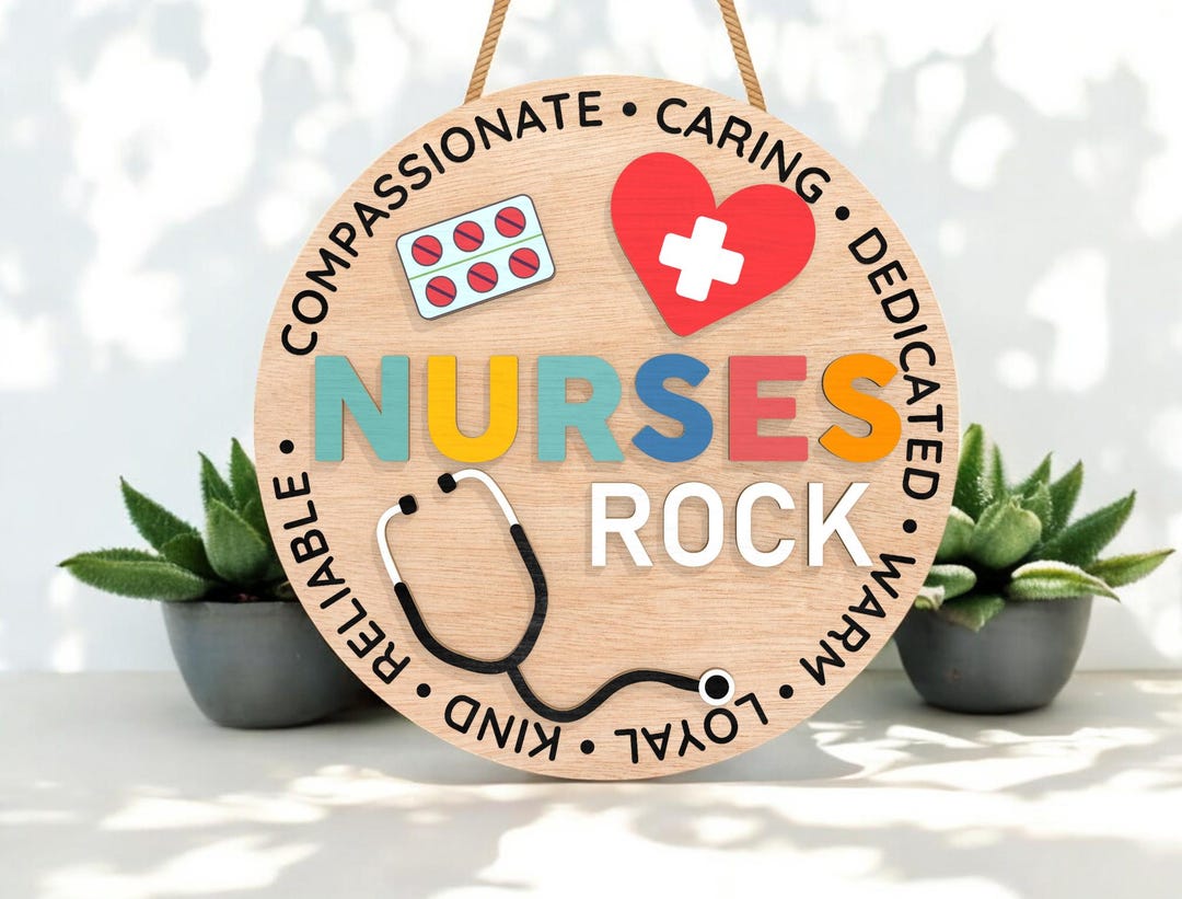 Hospital Door Hanger | Compassionate and Caring Nurse Gifts | Nurse Station Wall Decor, Door ...