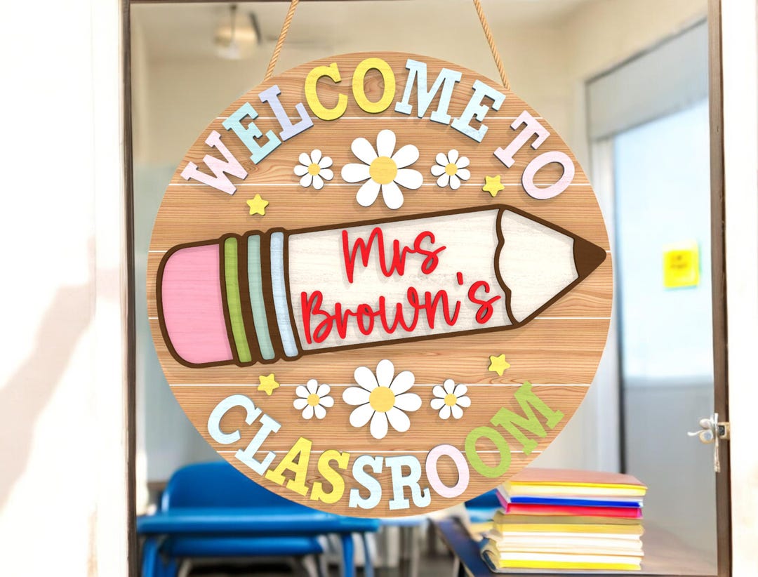 Custom Teacher Name Sign, Classroom Teacher Gift | Personalized ...