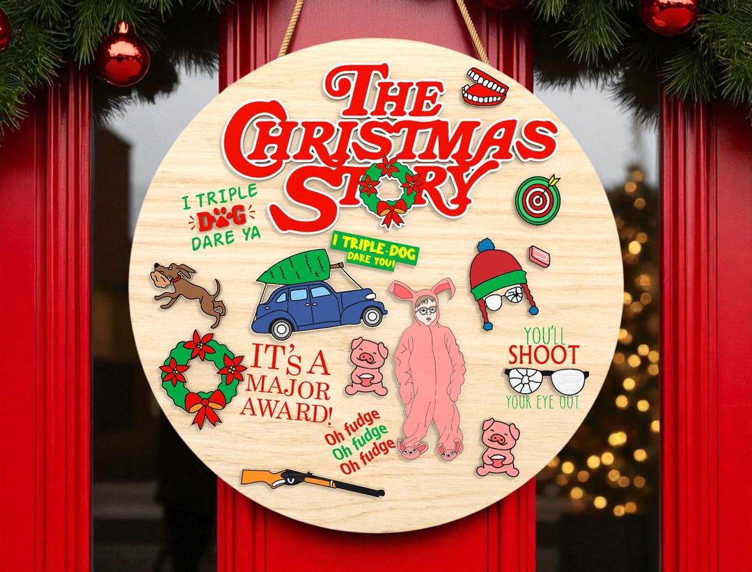 Christmas Door Hanger | Wooden the Christmas Story Sign With Holiday ...