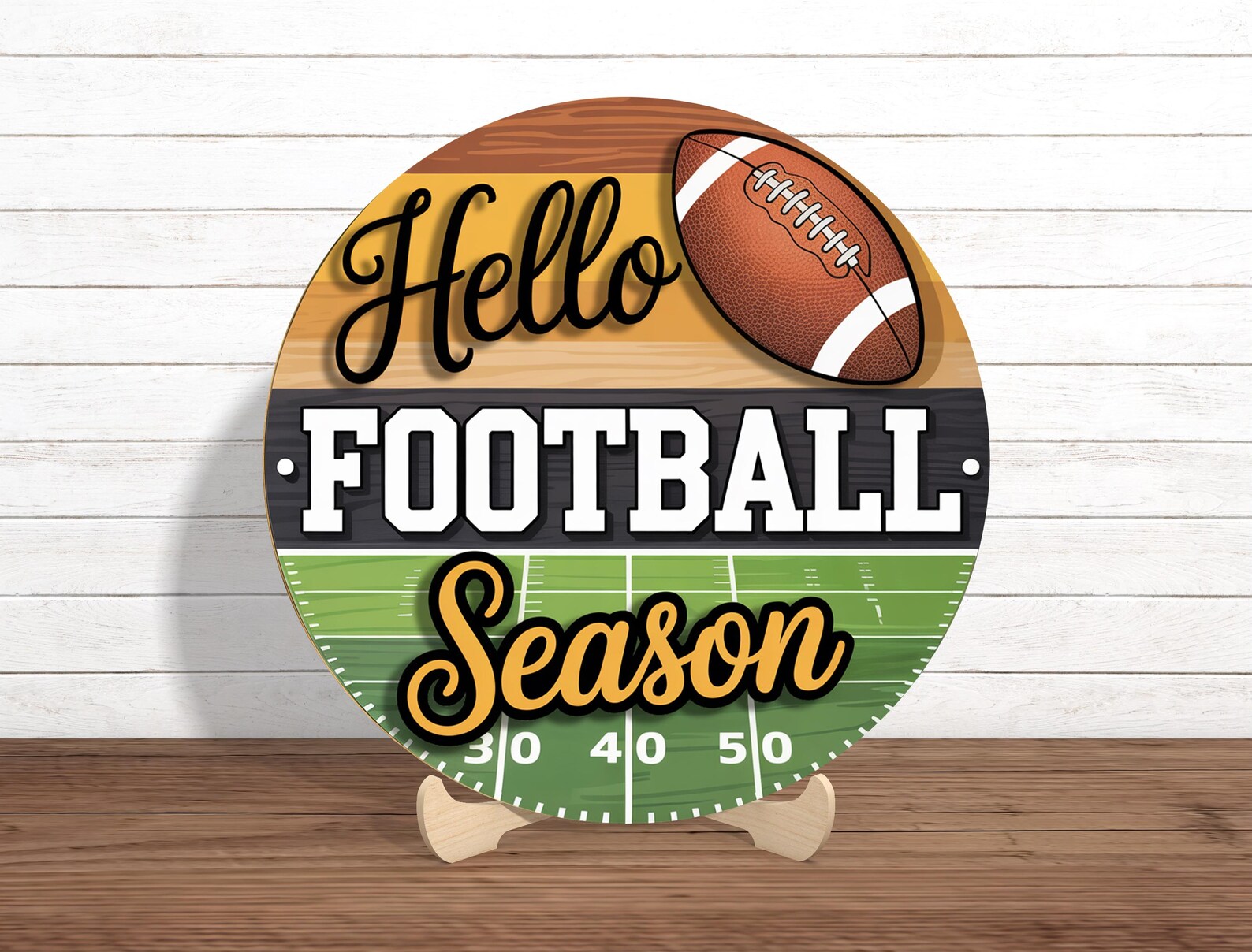 Hello Football Season Door Sign | Fall Sports Wooden Sign | Football ...