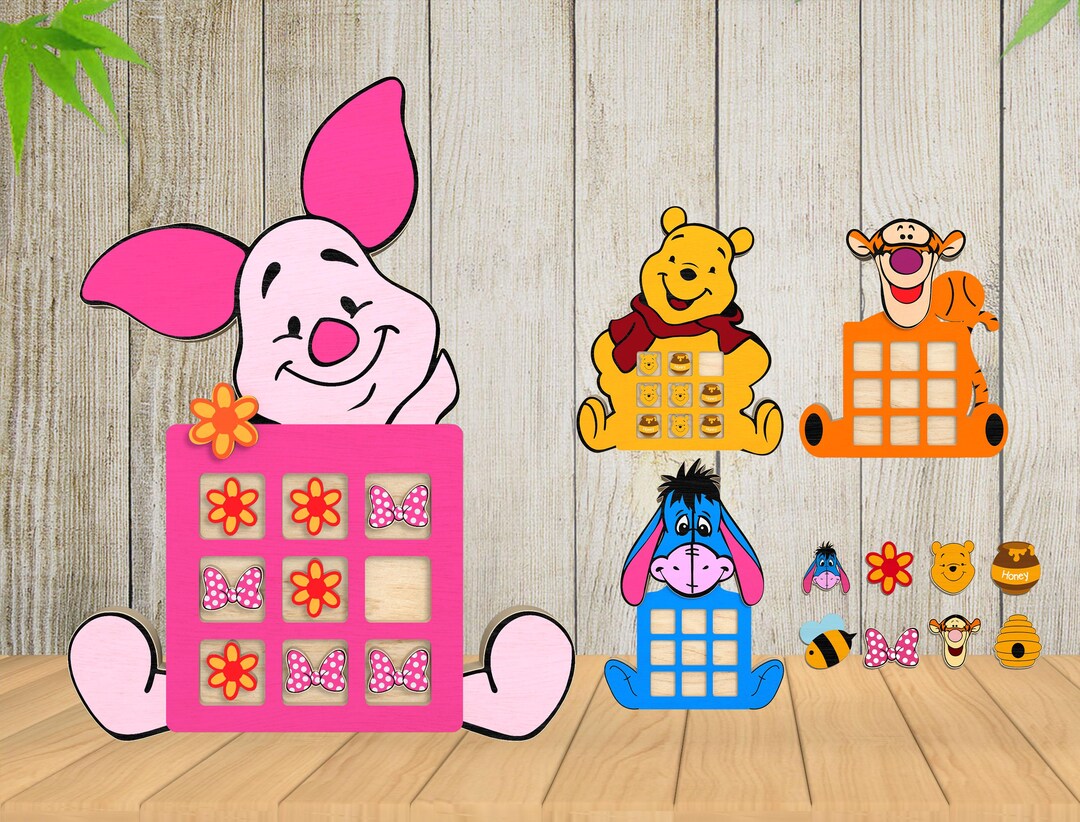 Tic Tac Toe Cartoon Character Decor Svg, Wooden Board Game Svg ...
