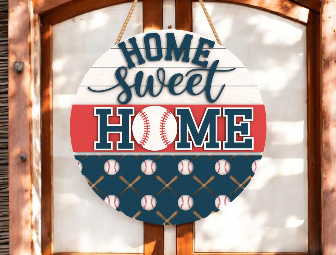 Baseball Door Hanger, Front Door Decor for Baseball Family, Sports ...