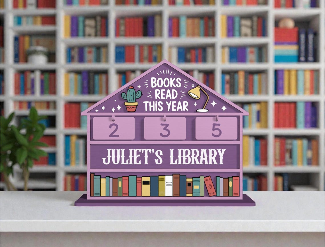 Custom Books Read This Year Sign, Personalized Book Tracker for Kids ...