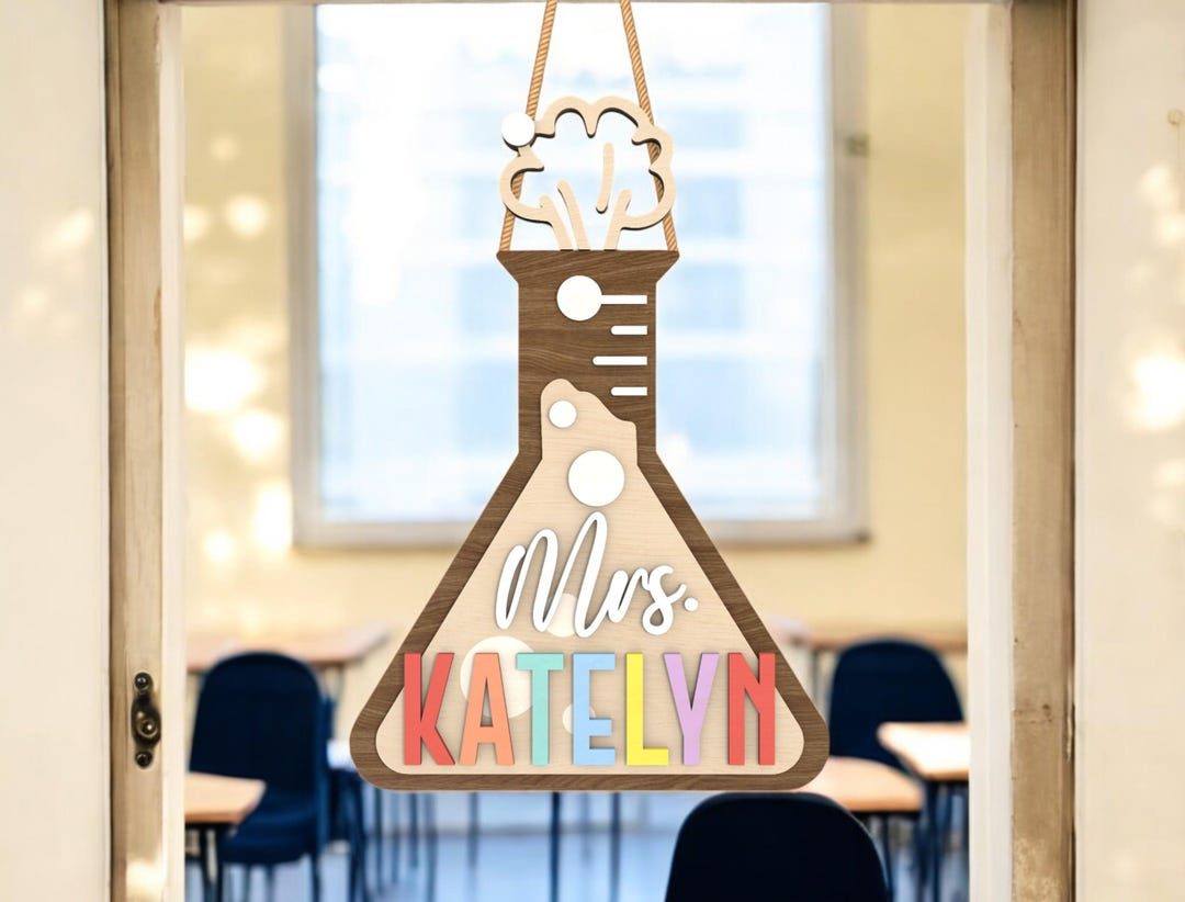 Custom 3D Science Teacher Name Sign, Science Classroom Decor, Teacher ...