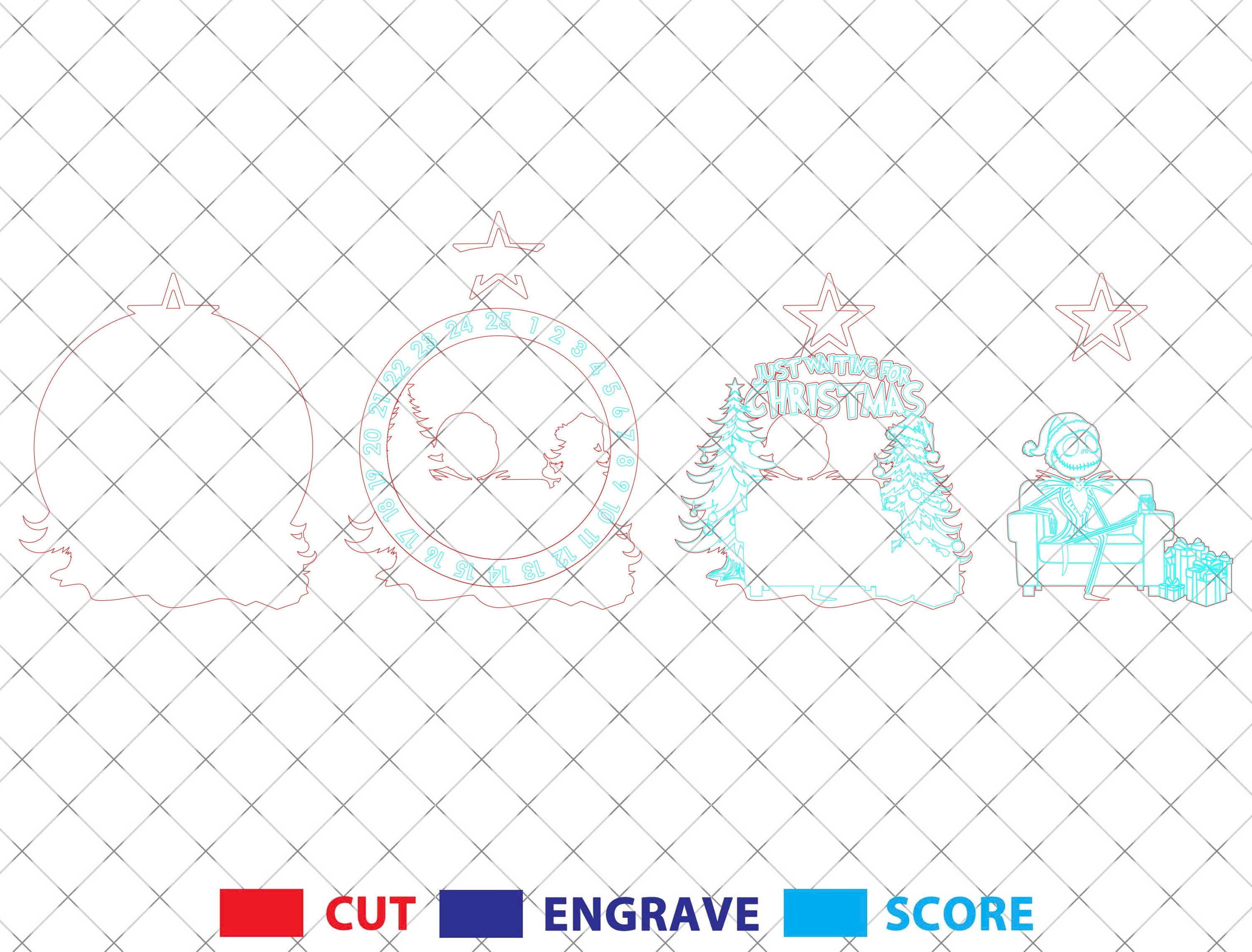 Christmas Countdown Standing Wood Sign Cut File Svg ,cartoon Christmas ...