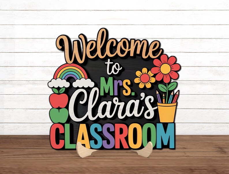 Personalized Teacher Door Sign | Custom Classroom Name Sign | Back to ...