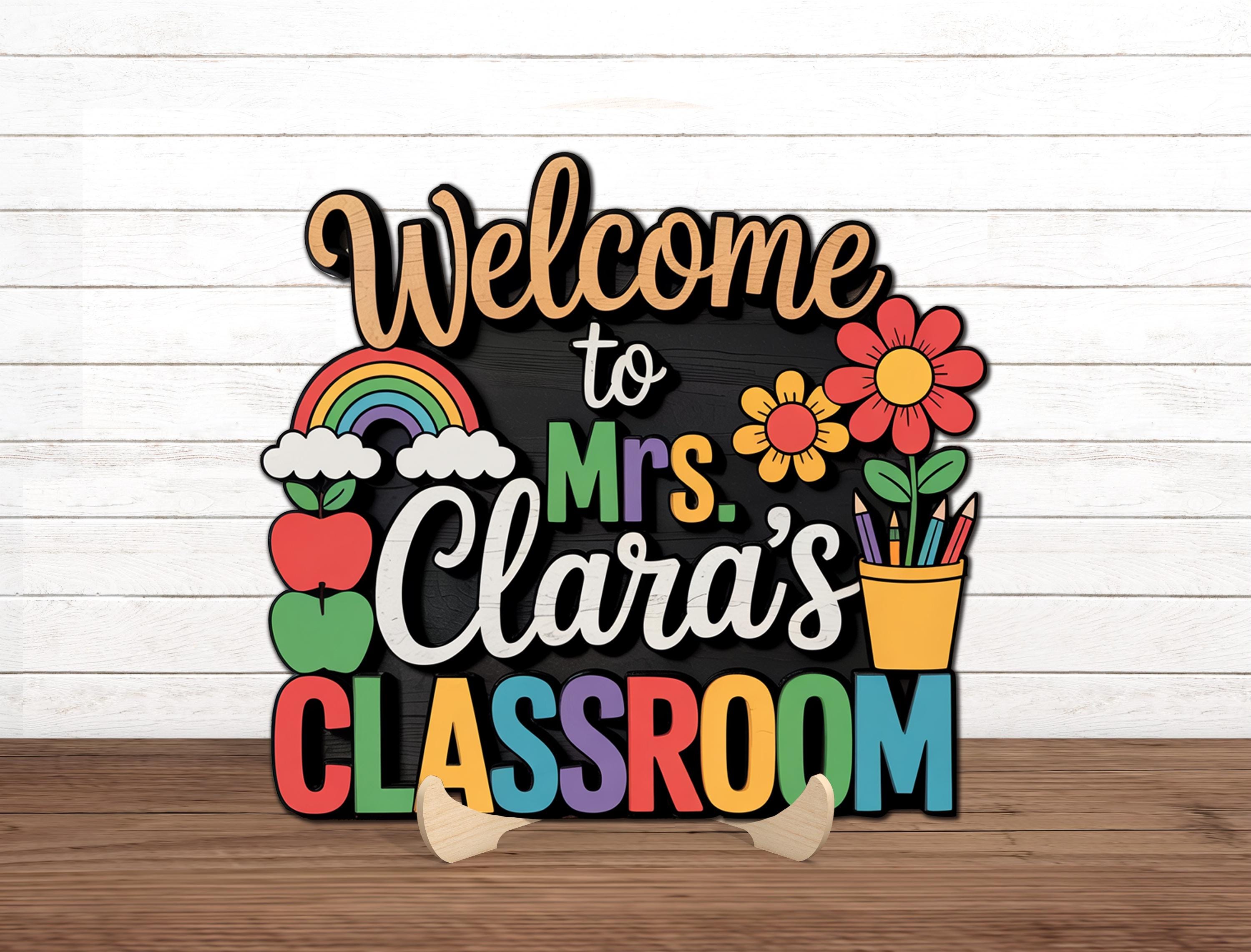Personalized Teacher Door Sign | Custom Classroom Name Sign | Back to ...