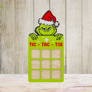Christmas Tic Tac Toe Laser Cut File Svg ,grinchmas Christmas Tic Tac ...