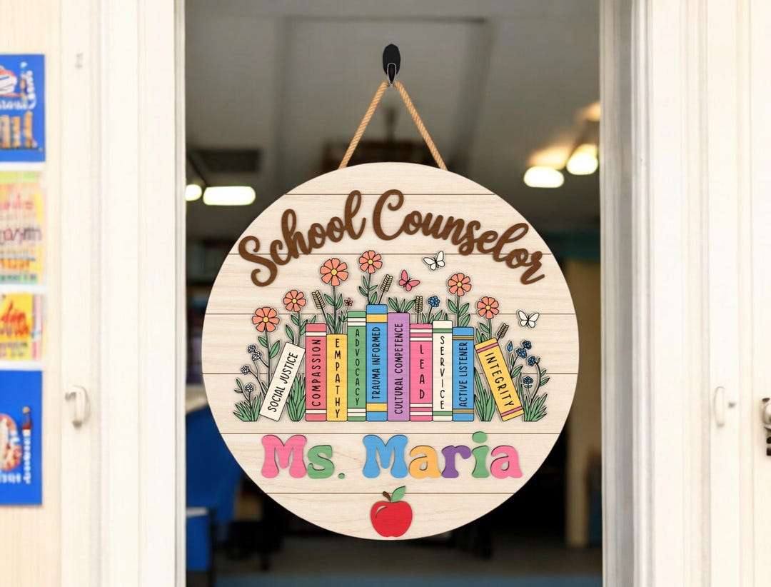 Personalized School Counselor Sign, Custom School Psychologist Gift ...