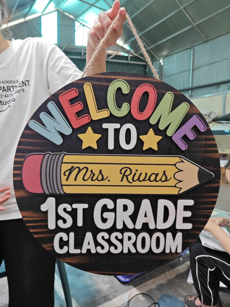 1st Grade Classroom Welcome Sign | Personalized Teacher Door Hanger ...