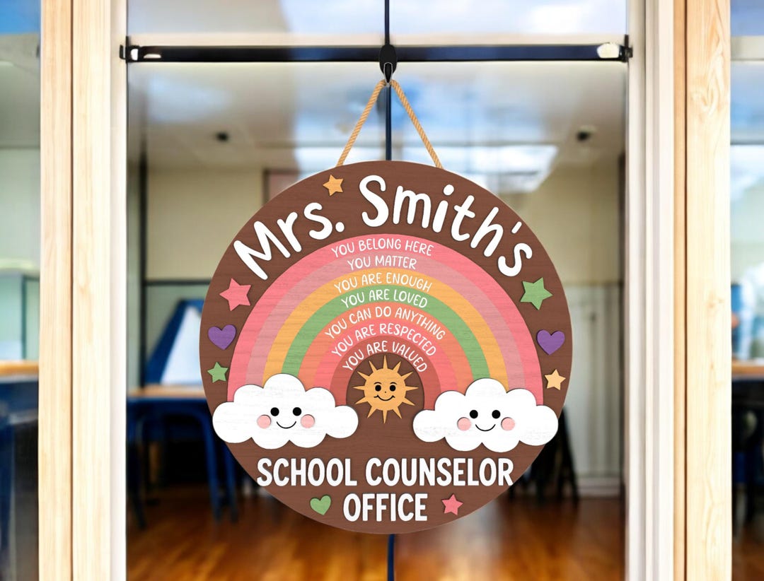 Personalized School Counselor Sign, Custom School Psychologist Gift ...