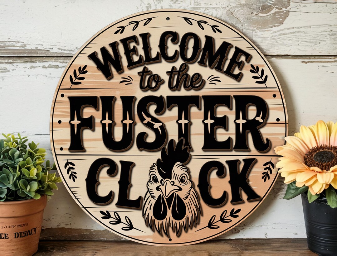 Welcome to the Fuster Cluck Sign | Funny Chicken Coop Decor | Cream Hen ...