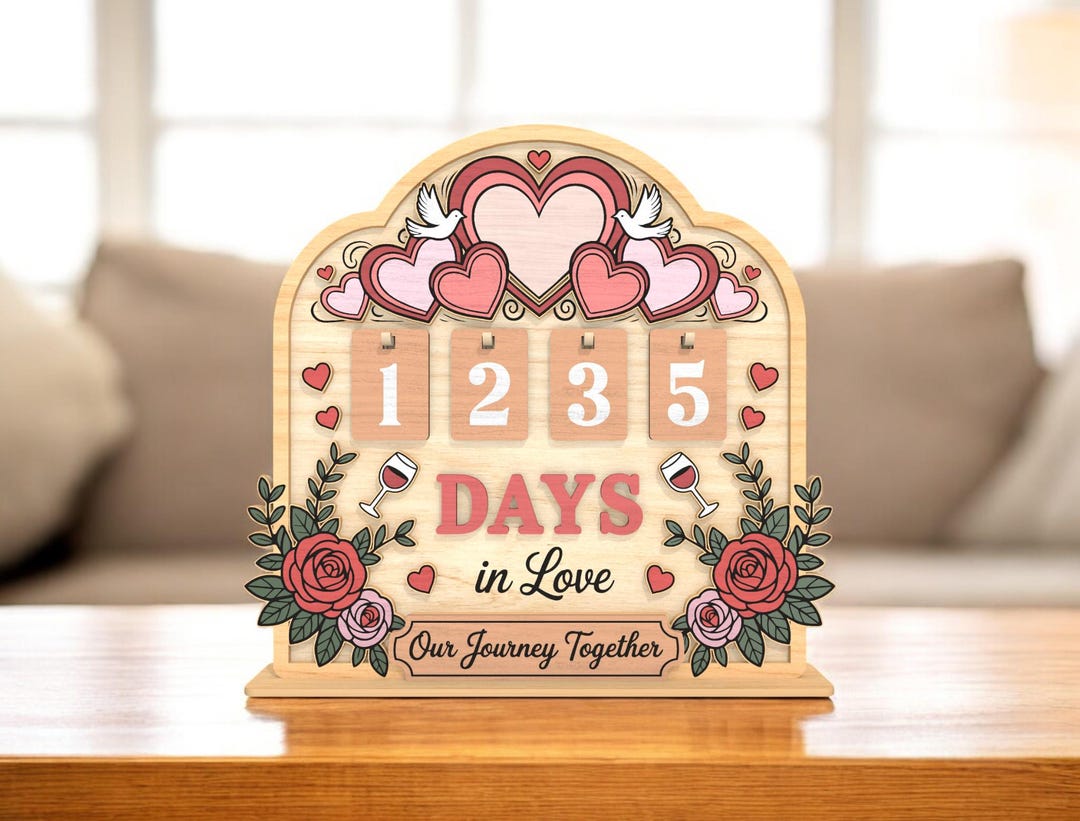 Anniversary Love Tracker | Valentine‘s Day Gift | Days in Love ...