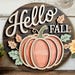 Hello Fall Pumpkin Wood Sign | Layered Autumn Door Hanger | Rustic ...