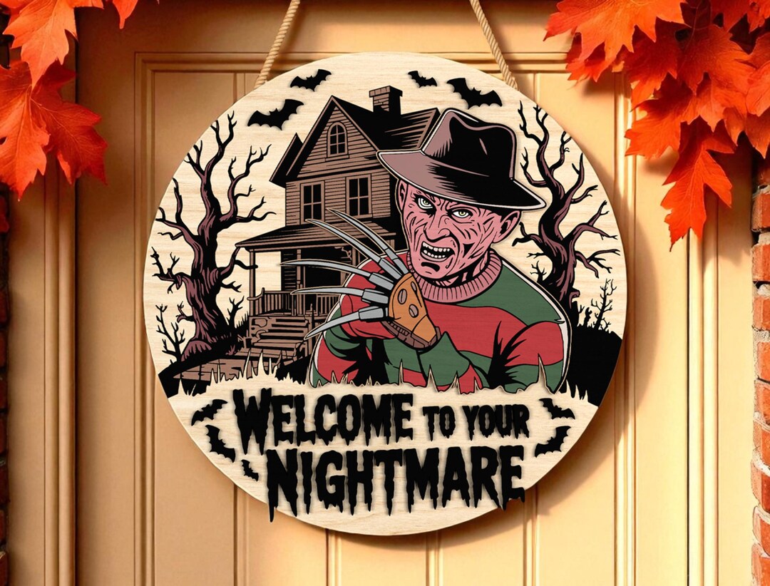 Halloween Door Hanger: Horror Movie Character Wooden Sign - Etsy