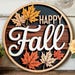 Happy Fall Round Sign | Wooden Autumn Welcome Door Hanger | Layered ...