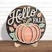 Hello Fall Pumpkin Wood Sign | Layered Autumn Door Hanger | Rustic ...