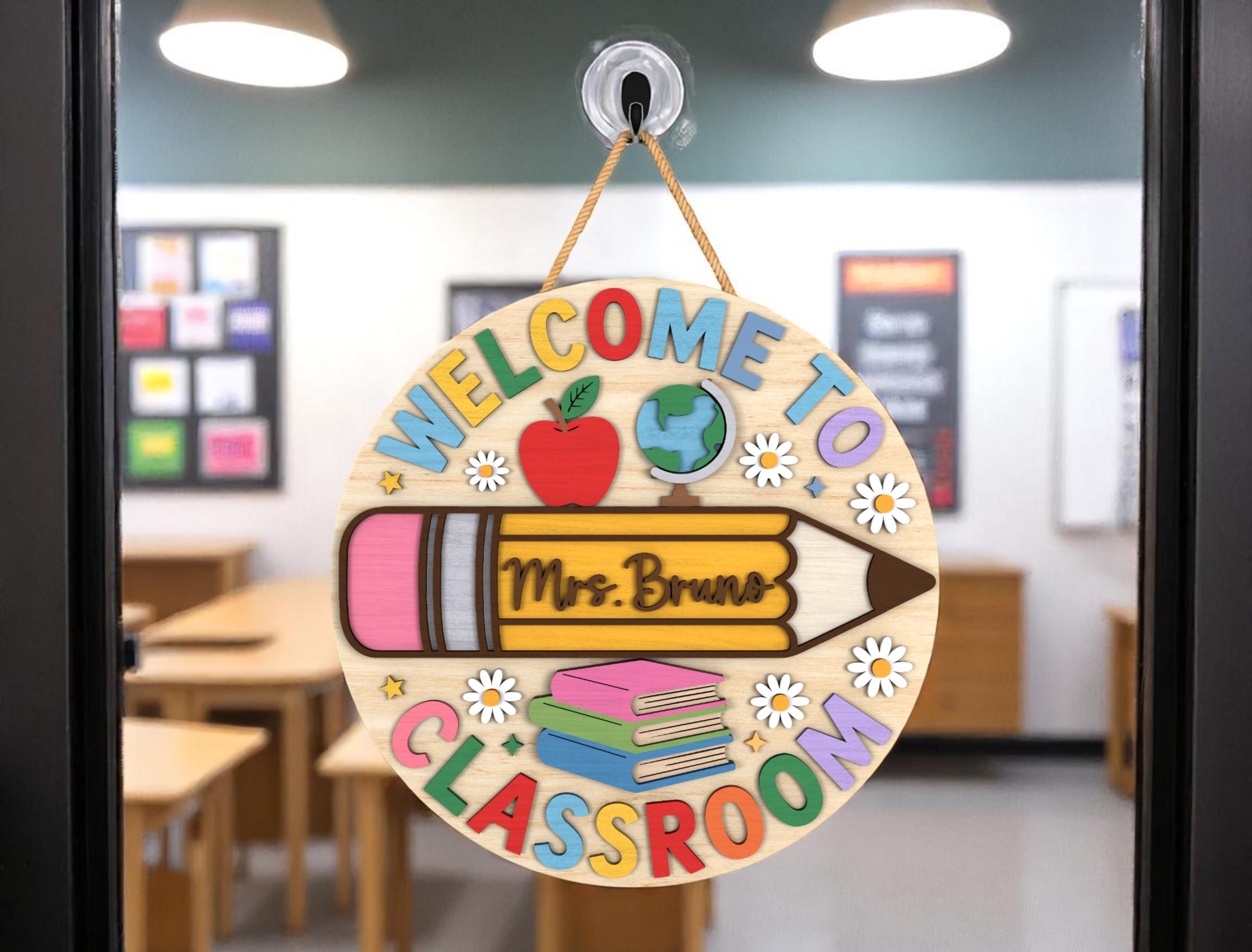 Personalized Teacher Door Hanger, Teacher Door Sign, Classroom Decor ...