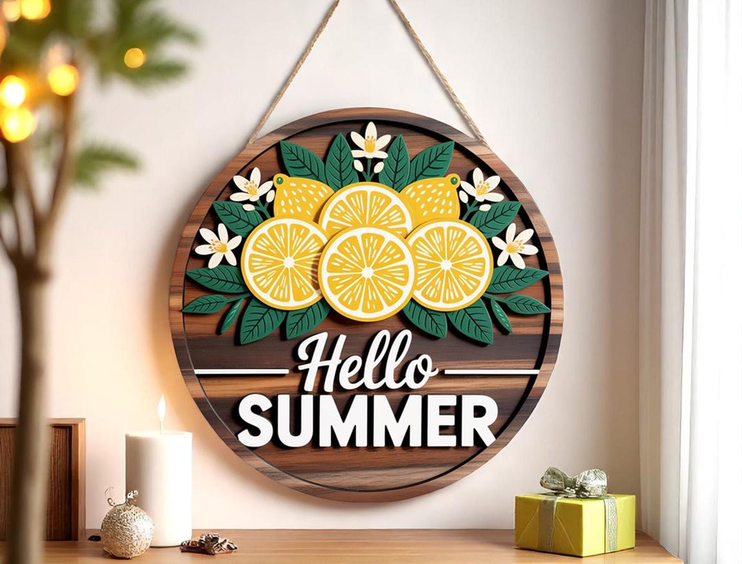Hello Summer Door Hanger, Front Door Decor, Front Door Sign, Hello ...