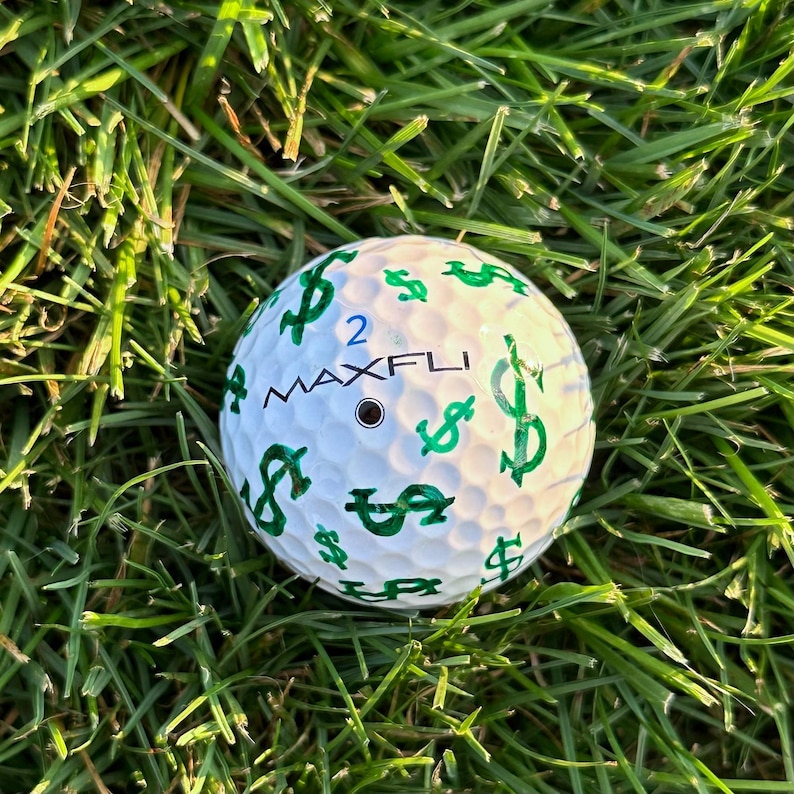 Hand Painted/drawn Money Themed Golf Ball Set-golf Gift for Golfers ...