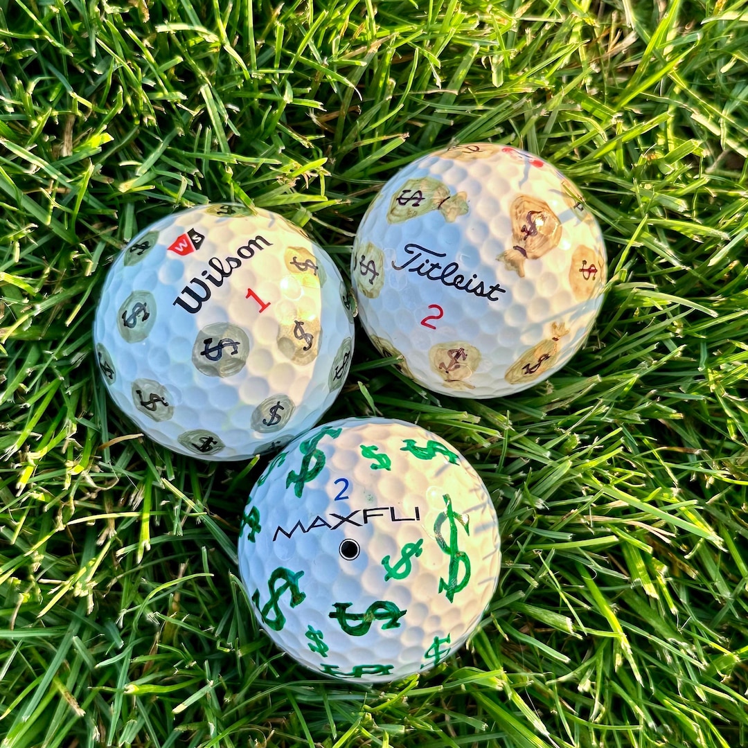 Hand Painted Money Themed Golf Balls - Etsy