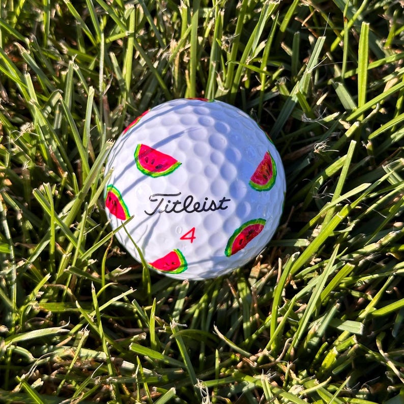 Hand Painted/drawn Fruit Themed Golf Ball Set-golf Gift for Golfers ...