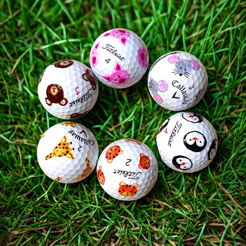 Custom Designed Golf Ball Set-personalized Hand Painted/drawn-unique ...