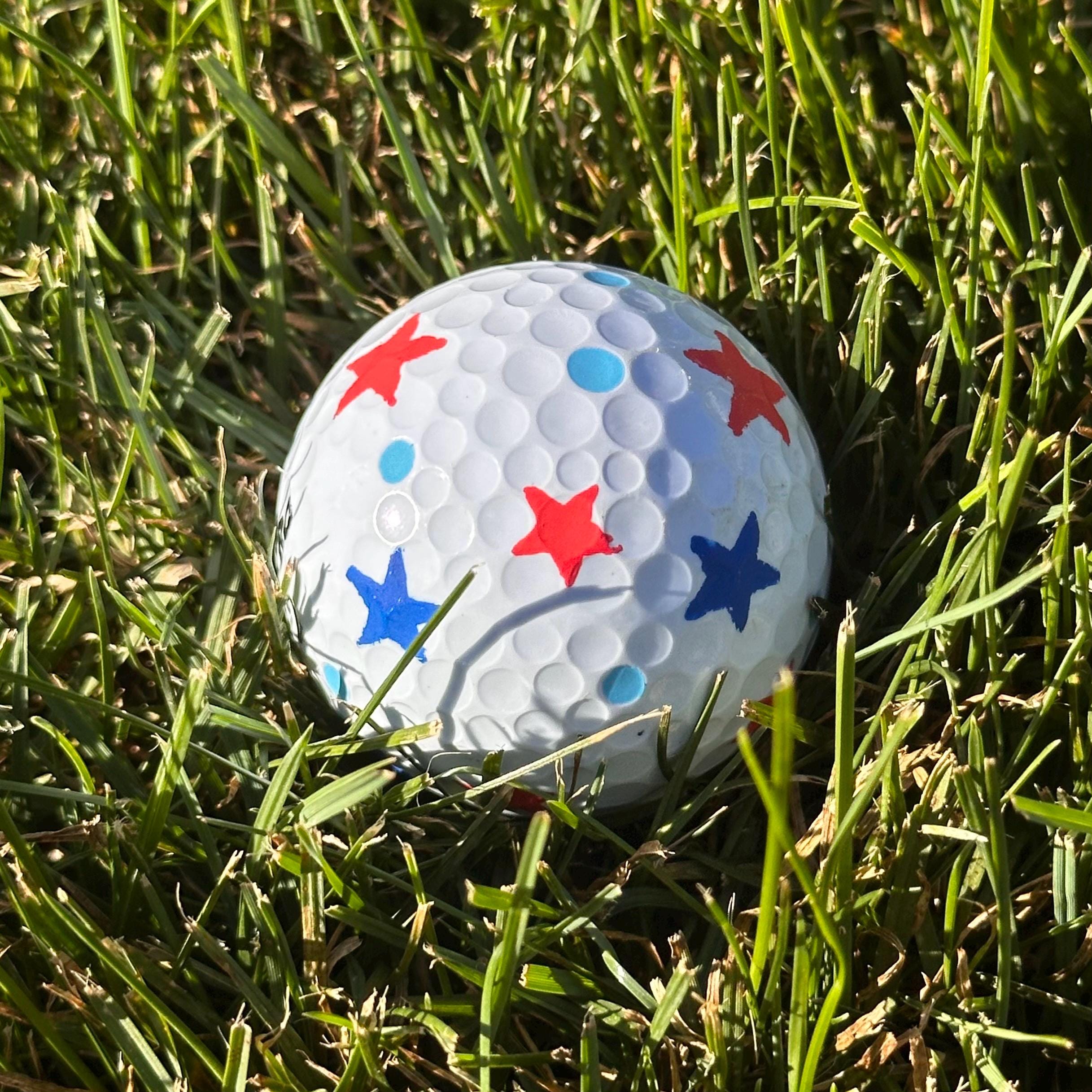 Hand Painted/drawn Patriotic America Themed Golf Ball Set-unique Gift for Golfers, Golf Lovers ...
