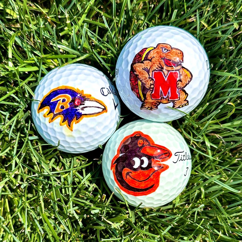 Custom Designed Golf Ball Set-personalized Hand Painted/drawn-golf Gift ...