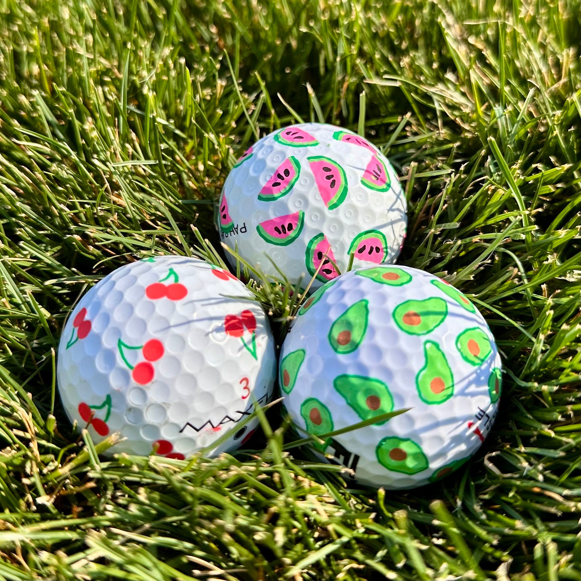 Hand Painted Fruit Themed Golf Balls - Etsy