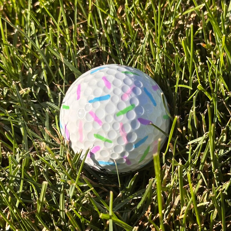 Hand Painted/drawn Confetti Themed Golf Ball Set-golf Gift for Golfers ...
