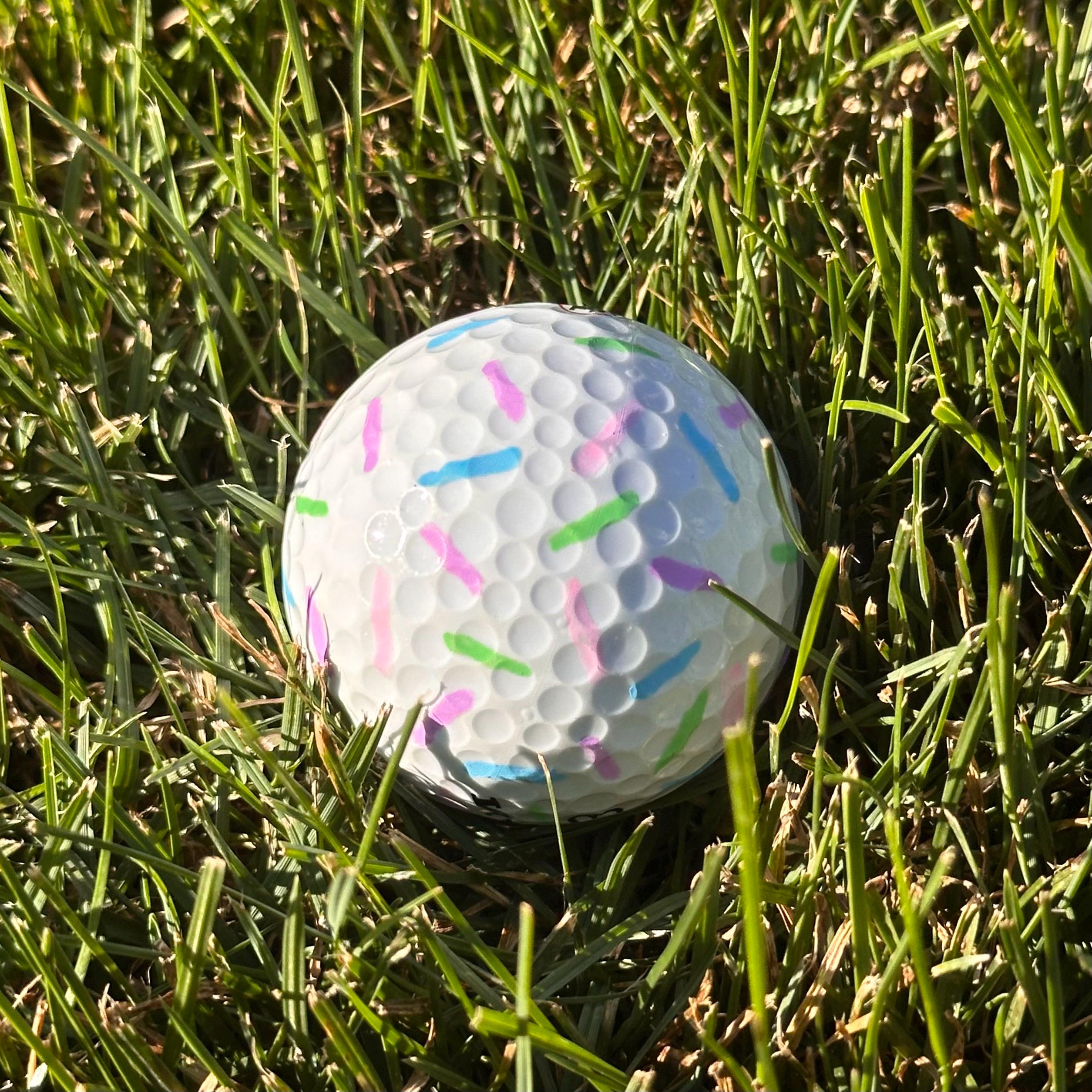 Hand Painted/drawn Confetti Themed Golf Ball Set-golf Gift for Golfers ...