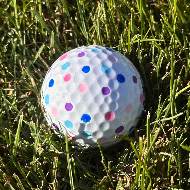 Hand Painted/drawn Confetti Themed Golf Ball Set-golf Gift for Golfers ...
