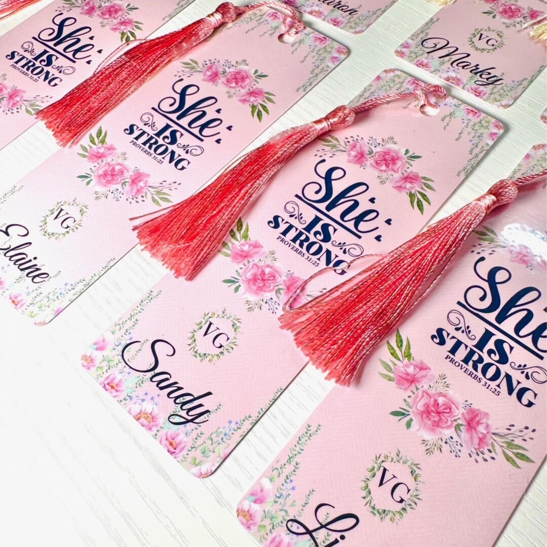 Personalized Bookmarks, Laminated Bookmarks, Custom Floral Bookmarks ...