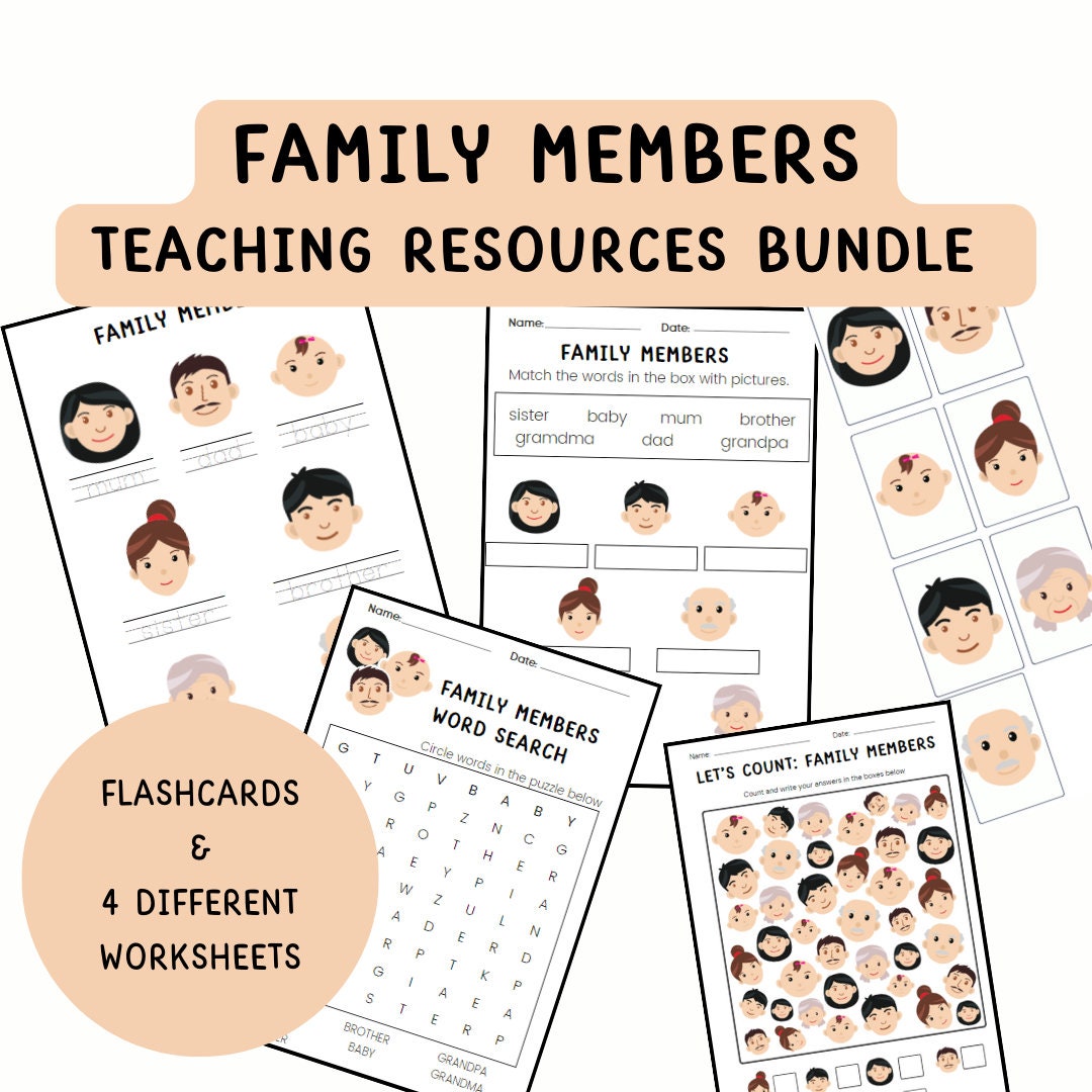 Family Members Teaching Resources Bundle - Etsy