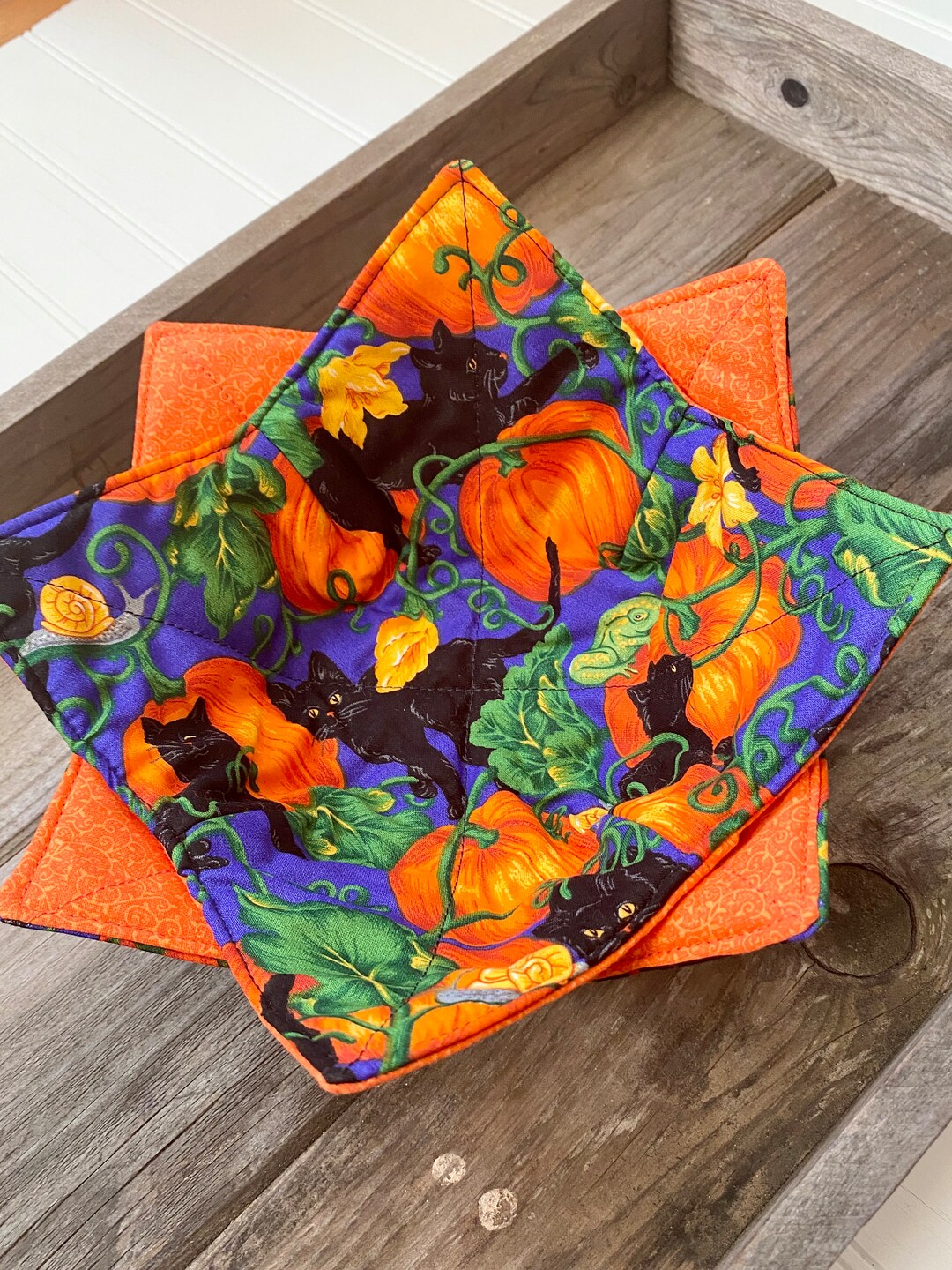 Halloween Black Cats Bowl Cozy, Black Cat Bowl Cozy, Black Cat ...