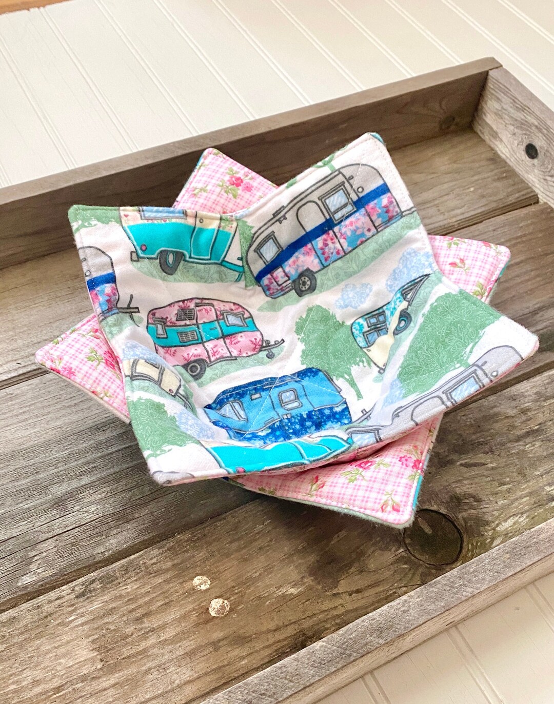 Camper Bowl Cozy, Vintage Trailers, Microwave Bowl Cozies, Kitchen ...