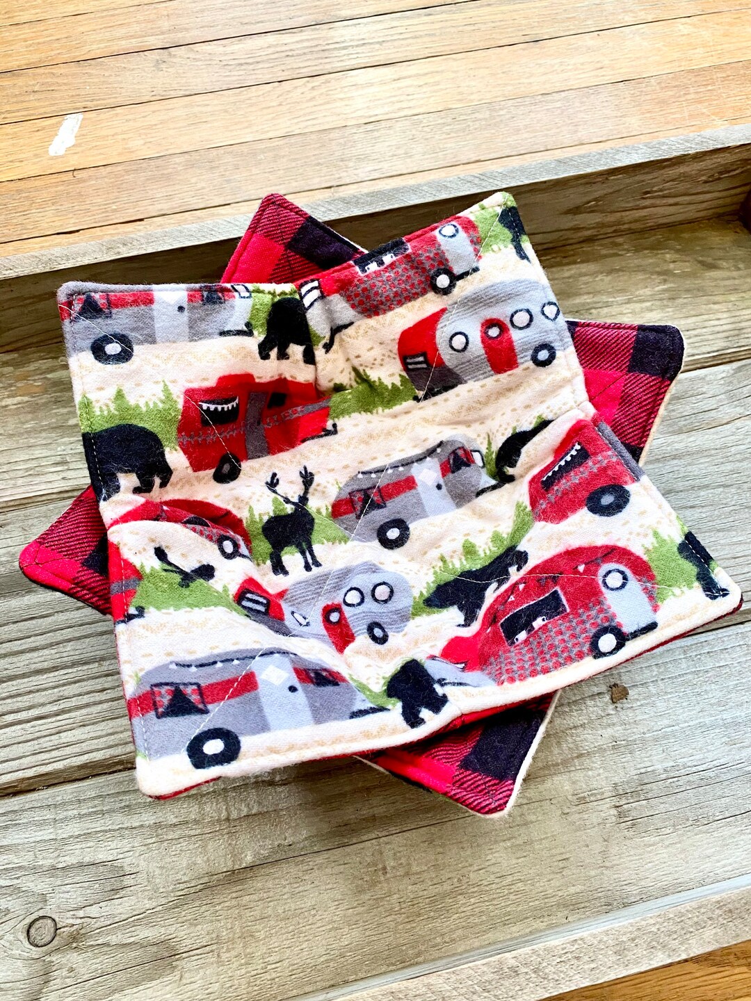 Camper Bowl Cozy, Vintage Trailers, Microwave Bowl Cozies, Kitchen ...