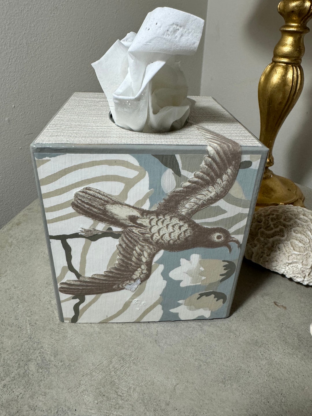 Decorative Bird and Floral Tissue Box Cover, Unique Tissue Box, Home ...