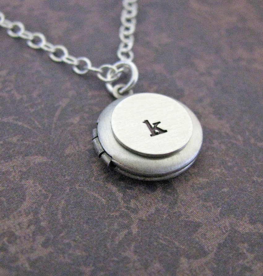 Mini Monogram Locket Necklace With Heart Inside - Etsy