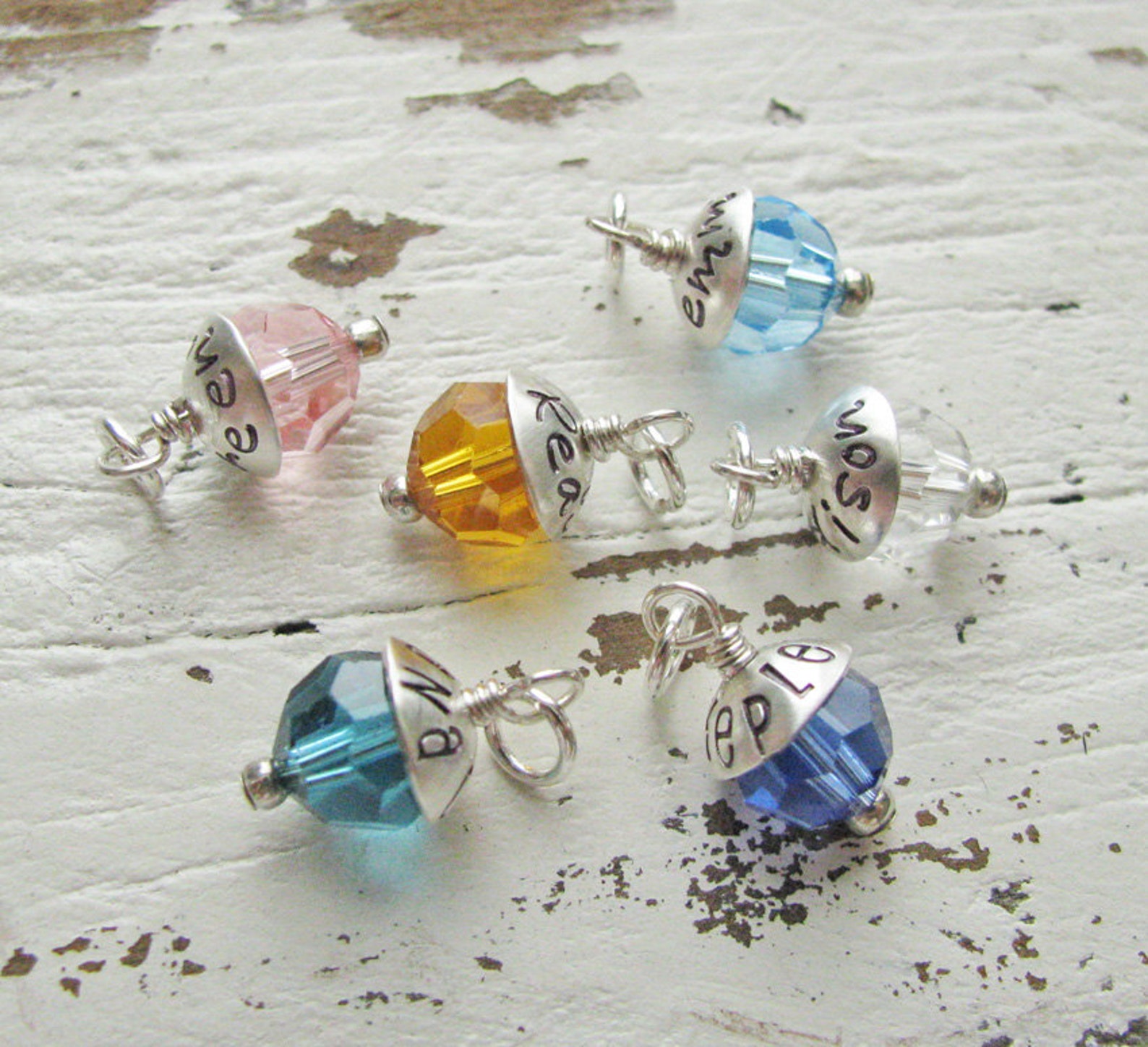 Personalized Birthstone Charm - Etsy