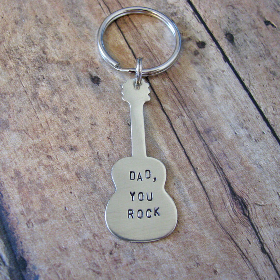 Custom Silver Guitar Key Chain - Etsy