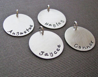 Custom Silver Small Name Charm | Etsy