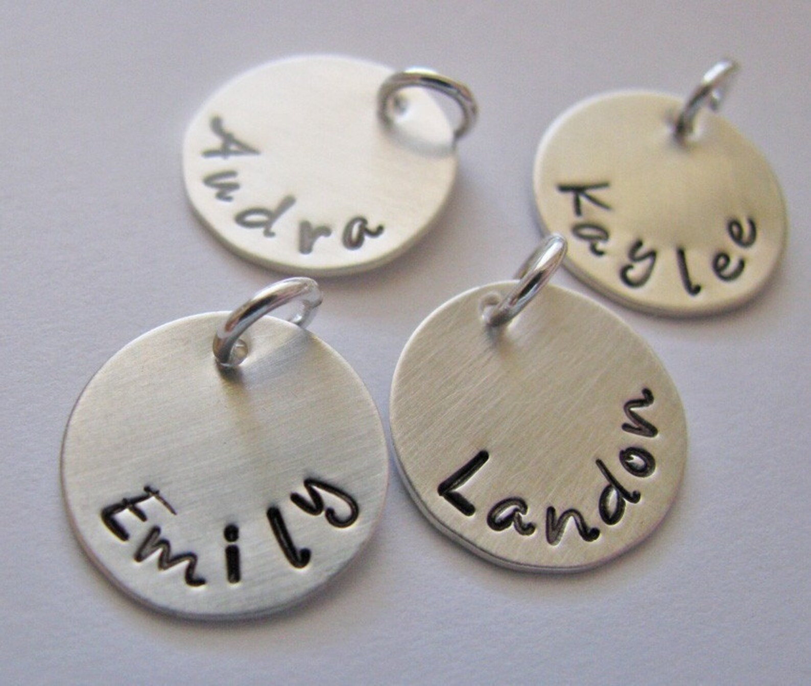 Custom Silver Small Name Charm - Etsy