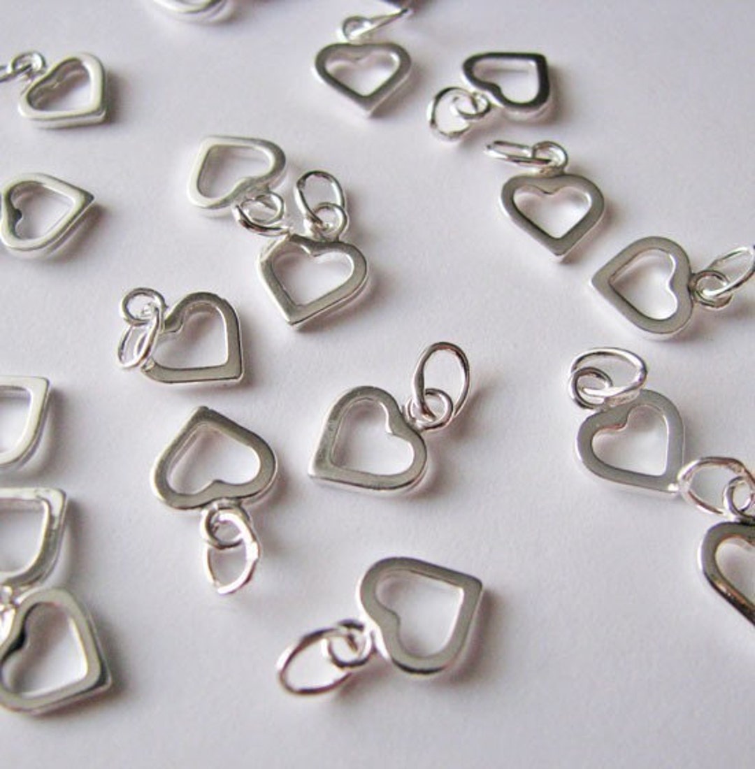 Small Open Heart Charm - Etsy