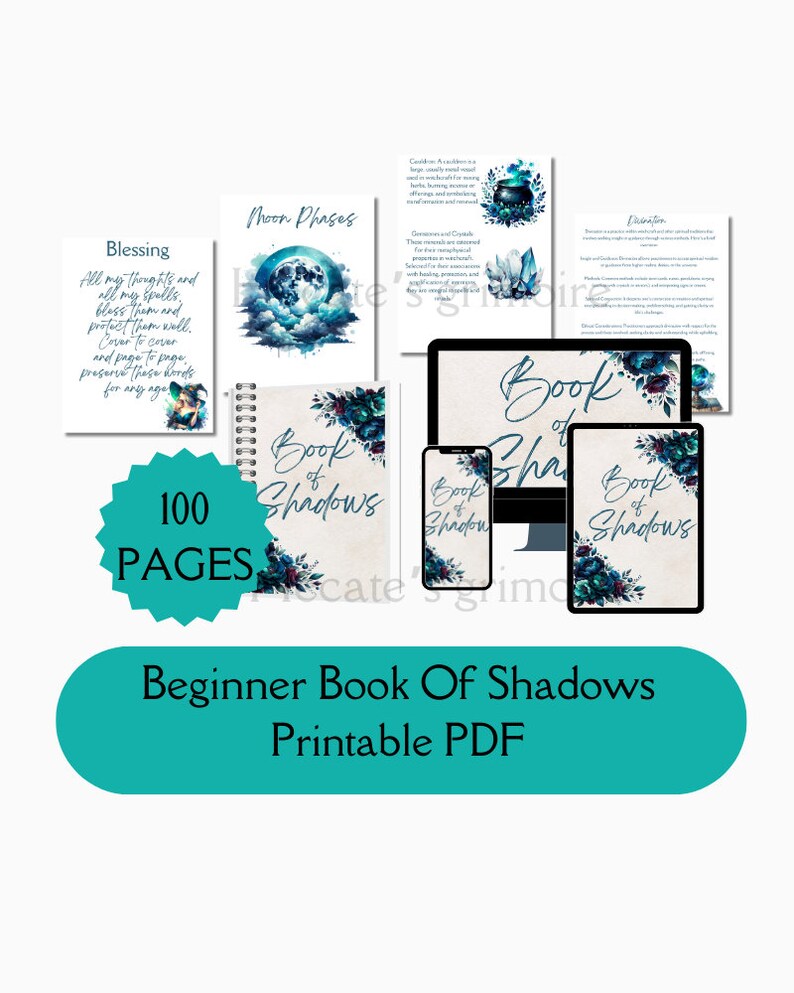 Book of Shadows Printables Baby Witch Grimoire Tarot Cards Digital ...