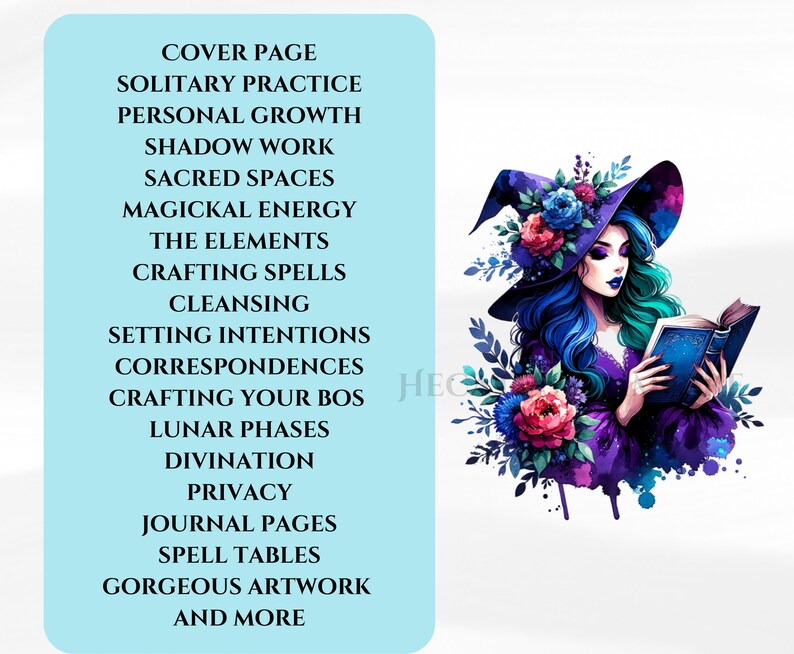 Book of Shadows Printables Baby Witch Grimoire Tarot Cards Digital ...